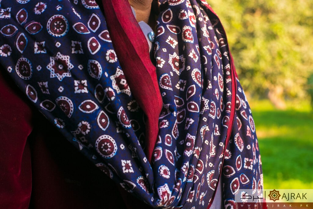 Kharik | Blue Ajrak | Original Handmade Ajrak