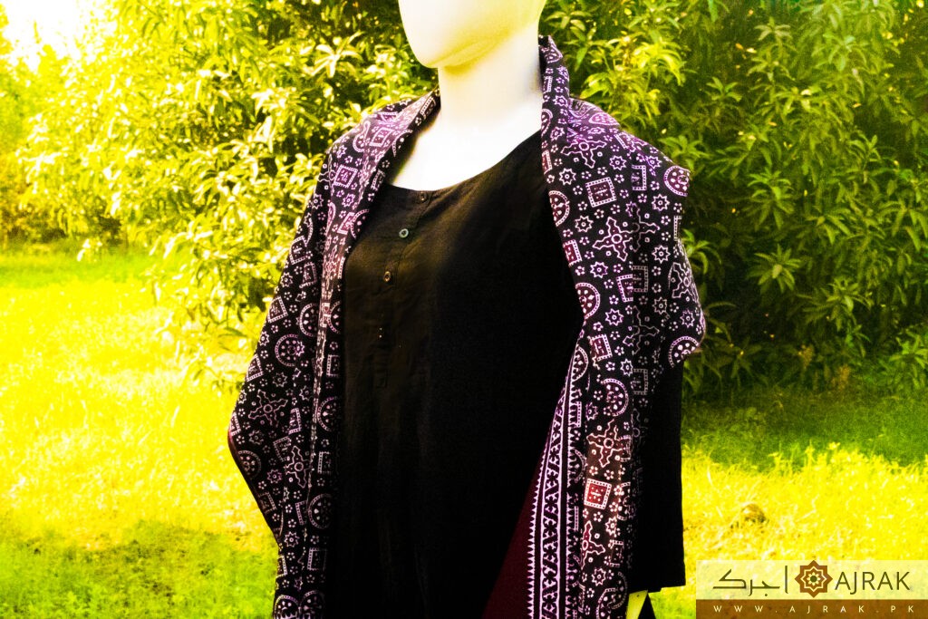 Jileb | Black Ajrak | Original Handmade Ajrak